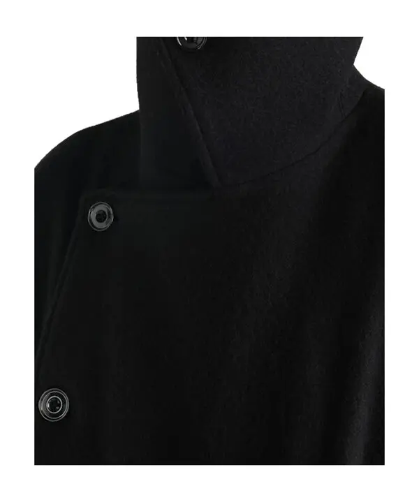 LEMAIRE Short Wrap Coat In Felted Wool And Alpaca Blend