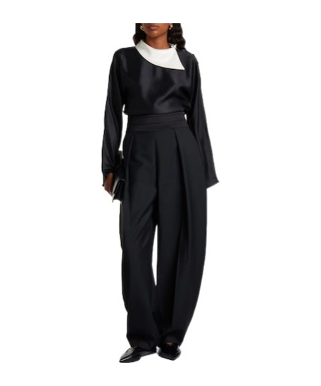 RÓHE Pleated Wool And Mohair Barrel-leg Pants