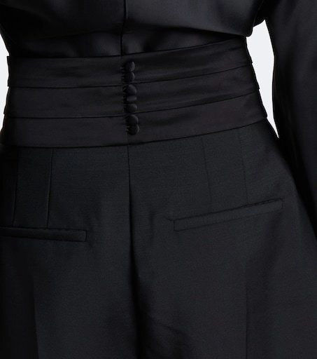 RÓHE Pleated Wool And Mohair Barrel-leg Pants
