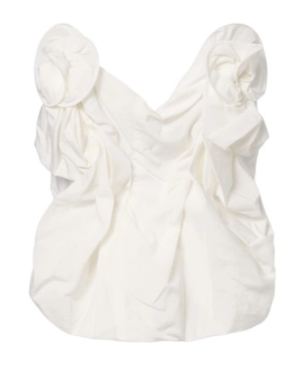 Magda Butrym Draped Cotton And Silk Bustier Top