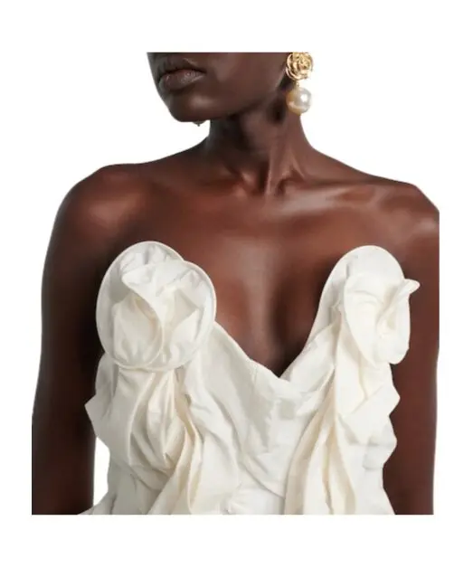 Magda Butrym Draped Cotton And Silk Bustier Top