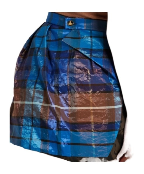 VIVIENNE WESTWOOD Draped Plaid Miniskirt