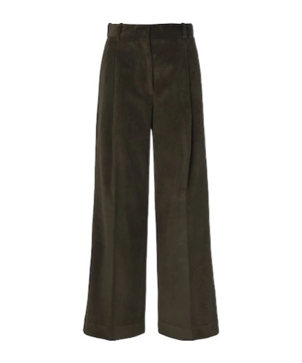 RÓHE Pleated Cotton Corduroy Wide-leg Pants