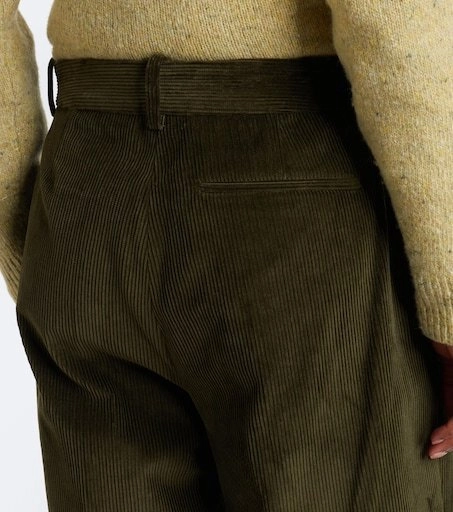 RÓHE Pleated Cotton Corduroy Wide-leg Pants
