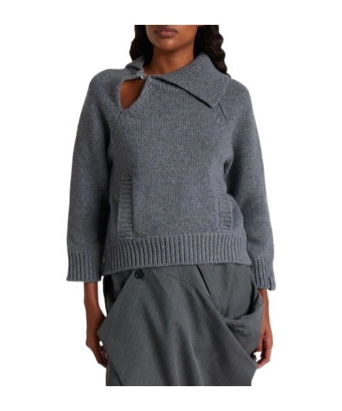 Victoria Beckham Asymmetric Virgin Wool Sweater