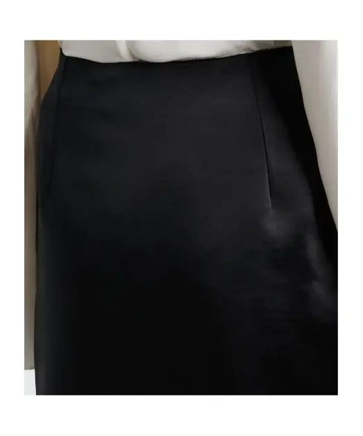 RÓHE Draped Asymmetric Satin Midi Skirt