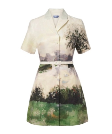 LEO Brigitte Printed Linen-blend Shirt Dress