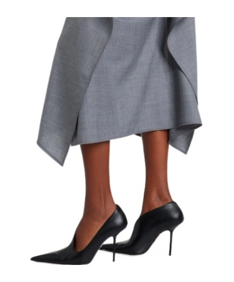 Victoria Beckham Asymmetric Draped Wool Midi Skirt