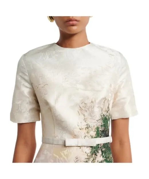 LEO Elizabeth Printed Jacquard Midi Dress