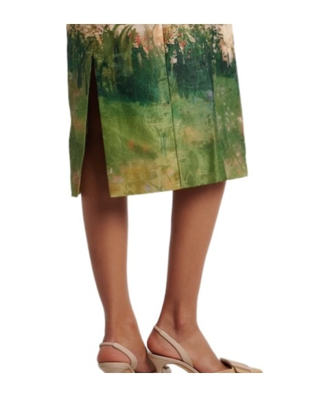 LEO Elizabeth Printed Jacquard Midi Dress