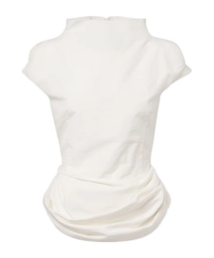 Magda Butrym Draped Cotton And Silk Top