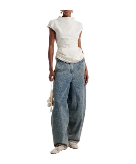Magda Butrym Draped Cotton And Silk Top