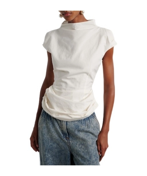 Magda Butrym Draped Cotton And Silk Top