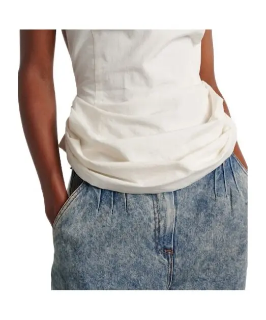 Magda Butrym Draped Cotton And Silk Top