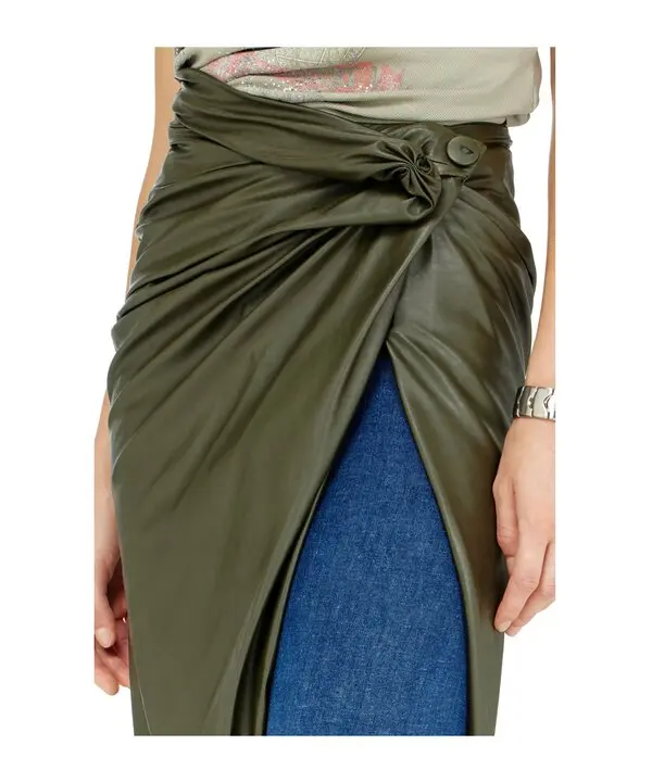 DIESEL® Draped Pencil Skirt With Split