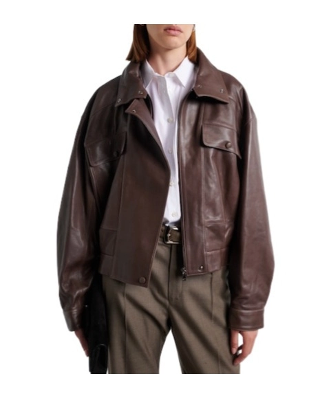 Nour Hammour Quincy Leather Blouson Jacket