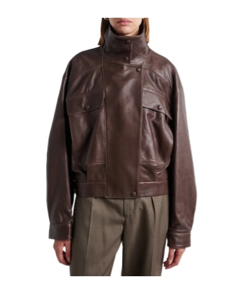 Nour Hammour Quincy Leather Blouson Jacket