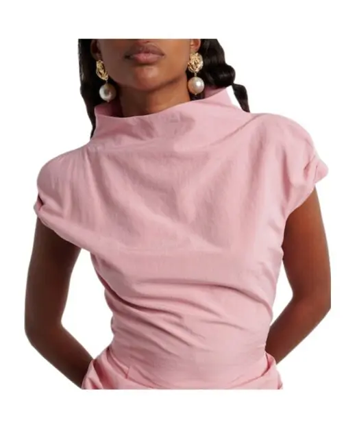 Magda Butrym Draped Cotton And Silk Minidress