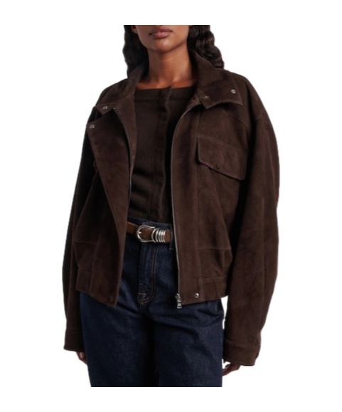 Nour Hammour Suede Blouson Jacket