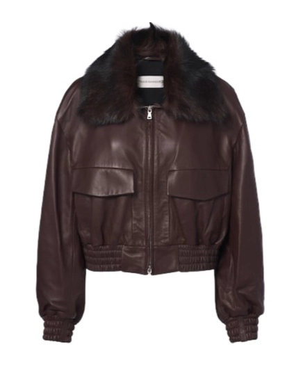 Nour Hammour Leather Blouson Jacket