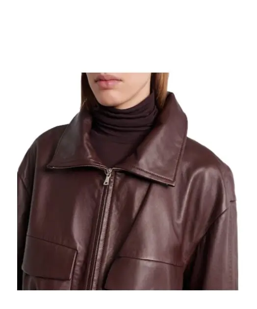 Nour Hammour Leather Blouson Jacket
