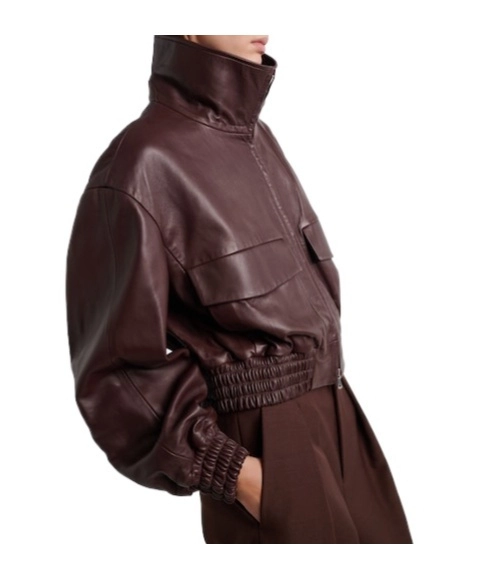 Nour Hammour Leather Blouson Jacket