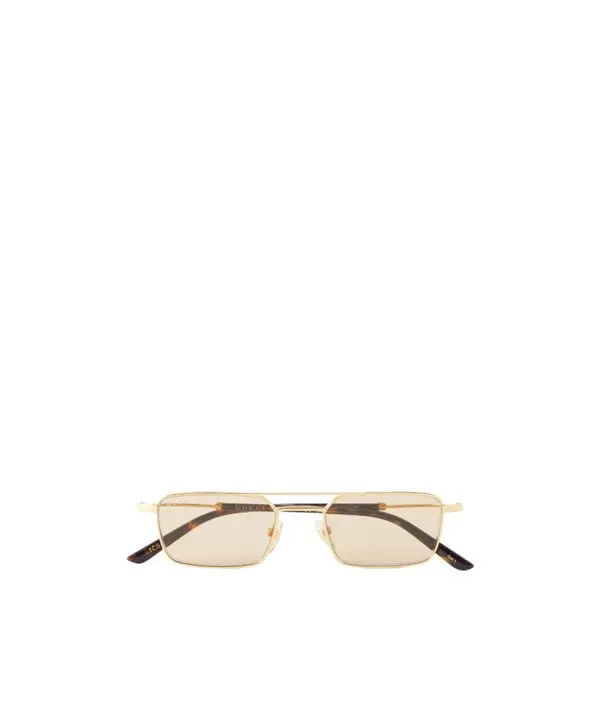 Gucci Geometric-frame Sunglasses - Gold/brown