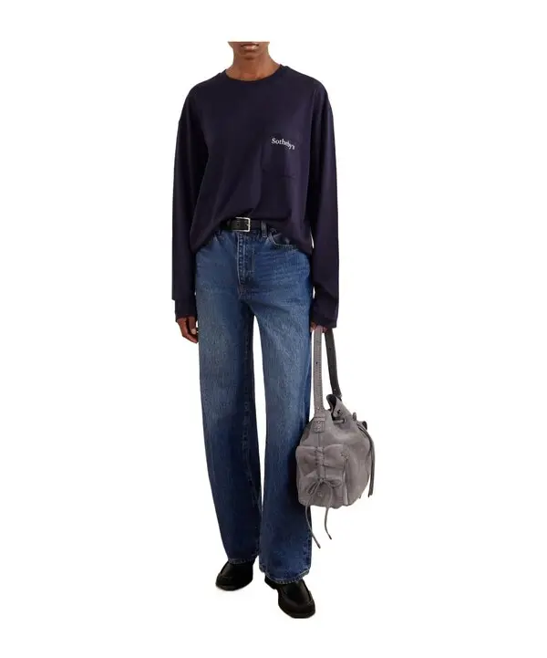 FRAME Logo-embroidered Cotton-jersey Sweatshirt