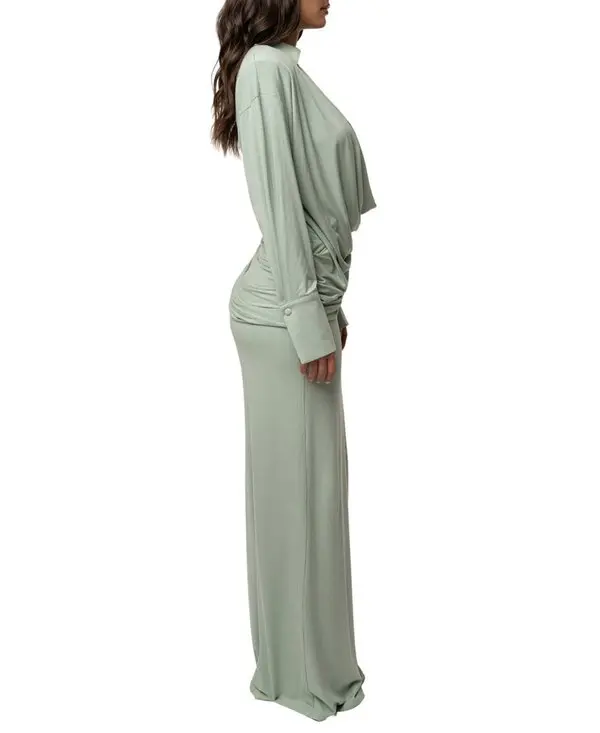 JLUXLABEL Poise Draped Maxi Dress - Mint