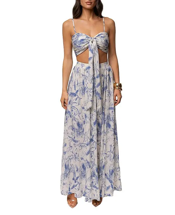JLUXLABEL Abstract Blooming Garden Skirt Set - Blue