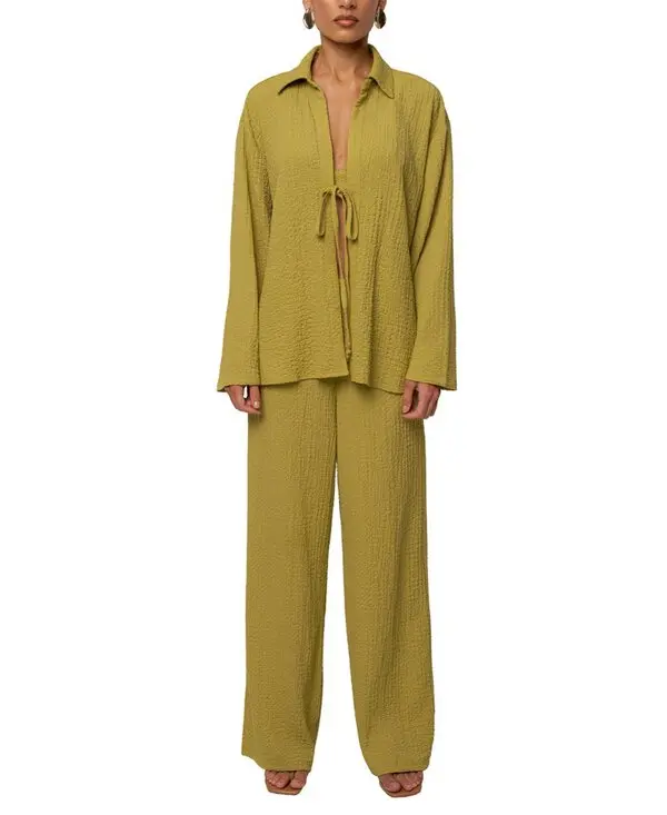 JLUXLABEL Unwind Tie-front Blouse