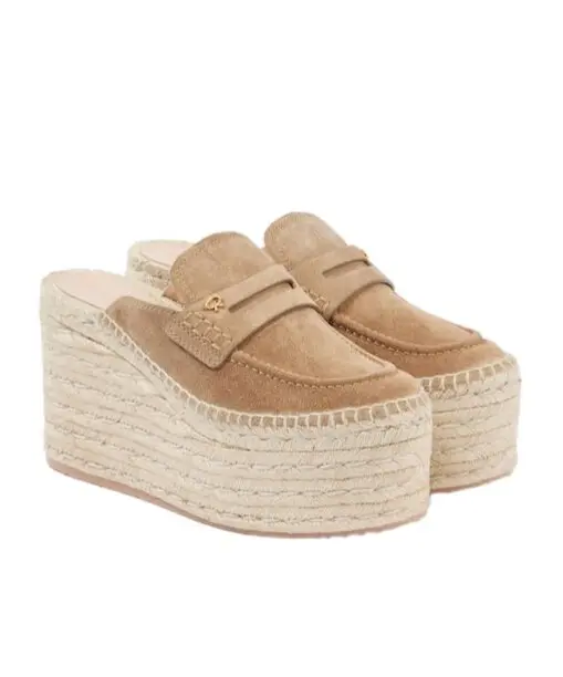 GIANVITO ROSSI Suede Espadrille Wedges