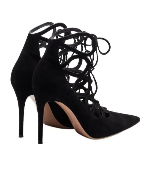 GIANVITO ROSSI Elisa 95 Suede Lace-up Pumps