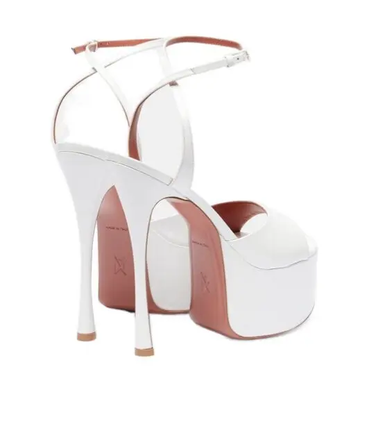 Amina Muaddi Patent Leather Platform Sandals