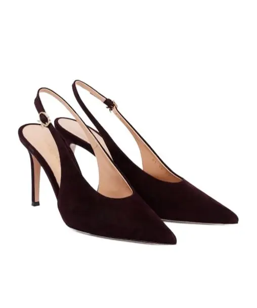 GIANVITO ROSSI Suede Slingback Pumps - Black