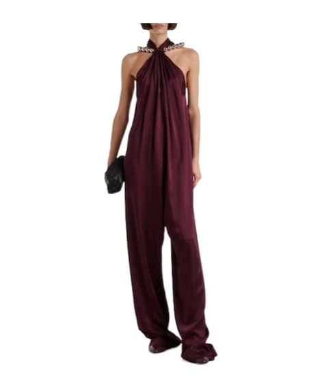 Stella McCartney Embellished Halterneck Satin Jumpsuit