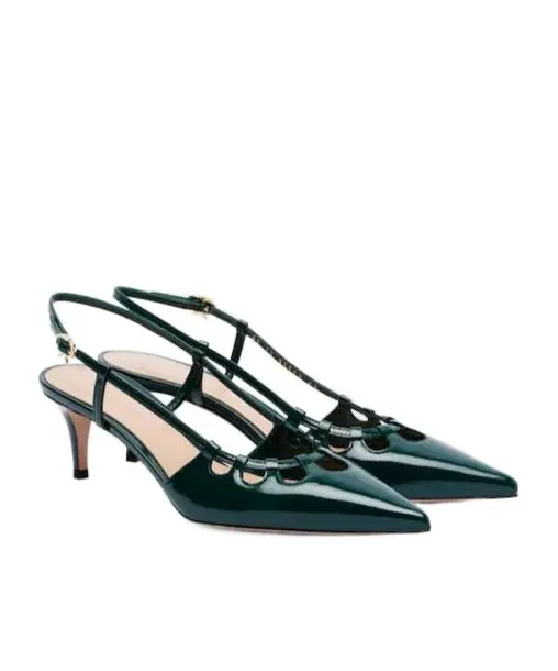GIANVITO ROSSI Leather Slingback Pumps - Black