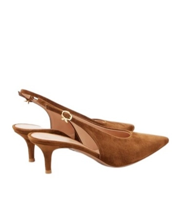 GIANVITO ROSSI Solid Suede Slingback Pumps