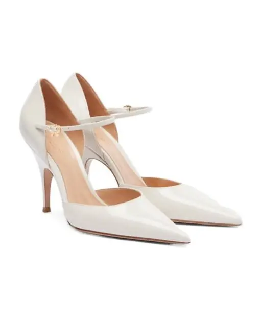 GIANVITO ROSSI Patent Leather Pumps - White