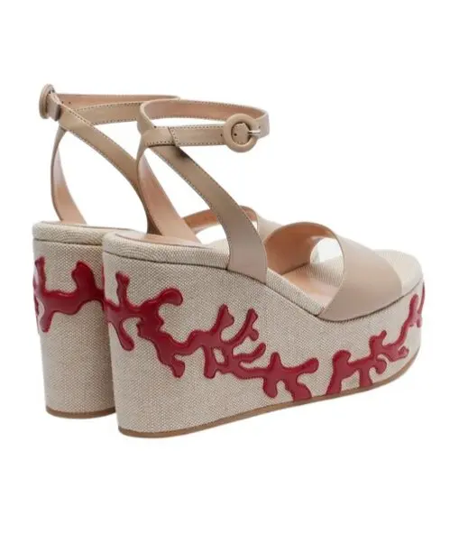 GIANVITO ROSSI Leather Wedge Espadrilles