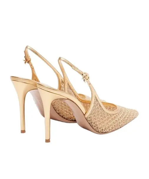 GIANVITO ROSSI Leather-trimmed Slingback Pumps