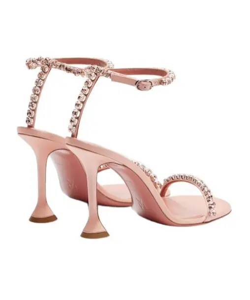 Amina Muaddi Crystal-embellished Satin Sandals