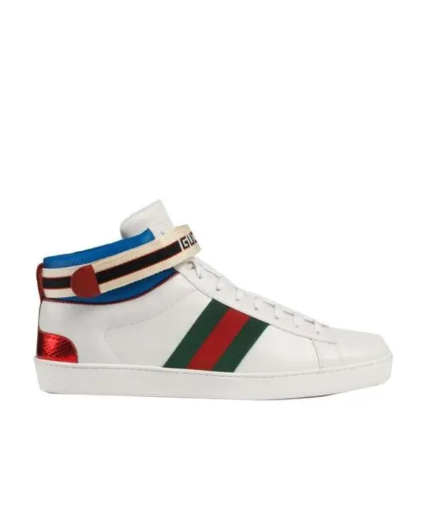 Gucci Stripe Ace High-top Sneakers - White