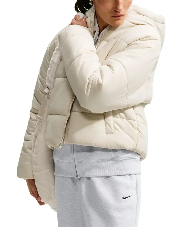 Nike Studio Fleece Medium Weight High Rise Oversized Cuffed Pants - Birch Heather/black