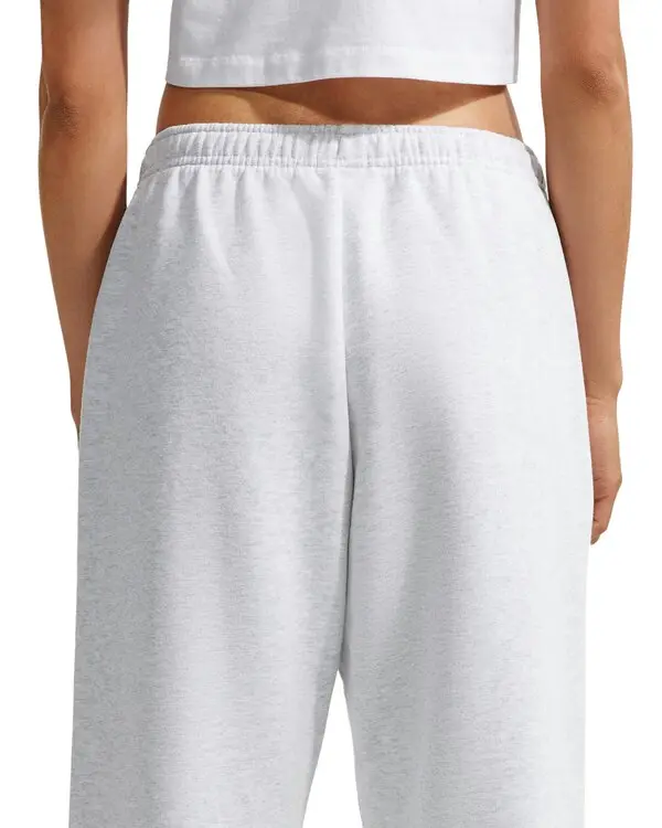 Nike Studio Fleece Medium Weight High Rise Oversized Cuffed Pants - Birch Heather/black