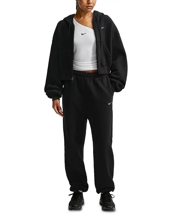 Nike Studio Fleece High Rise Oversized Cuffed Pants - Black