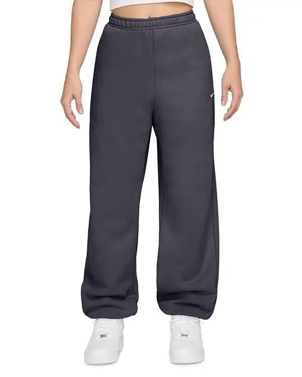 Nike Studio Fleece Weight High Rise Oversized Cuffed Pants - Gridiron/sail