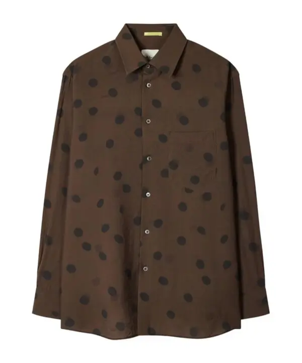 Paul Smith Shadow Polka Viscose-wool Shirt - Brown