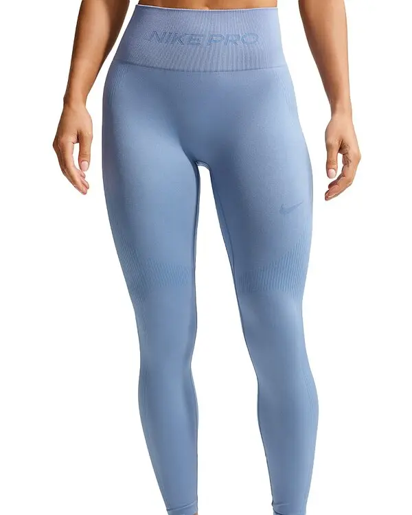 Nike Pro Seamless High Waisted 7/8 Leggings - Work Blue