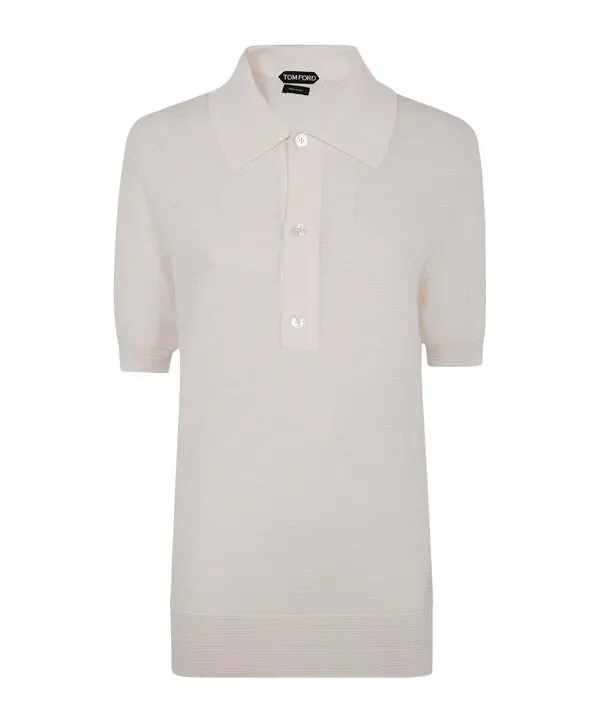 TOM FORD Short Sleeve Polo Shirt - White